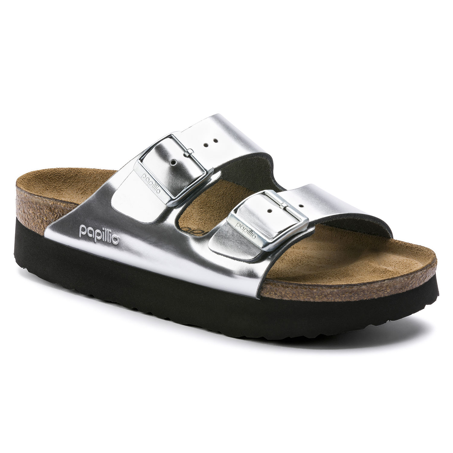 Birkenstock Women's Arizona Platform Natural Leather Silver ... Birkenstock Women's Arizona Platform Natural Leather Silver ...