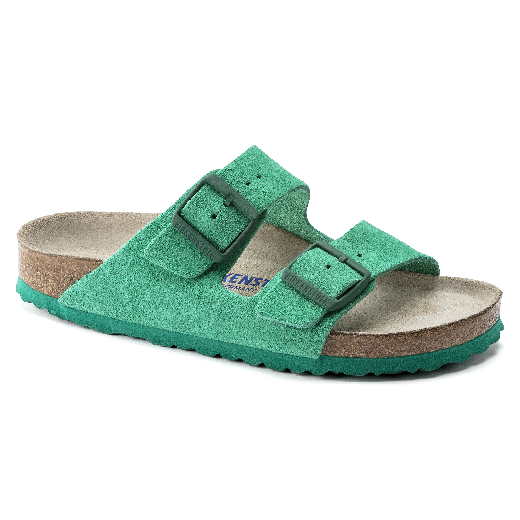 Birkenstock Arizona Soft-Footbed Sandal Bold Green Suede Leather ... Birkenstock Arizona Soft-Footbed Sandal Bold Green Suede Leather ...